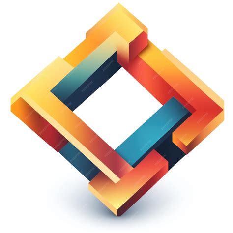 Interlocking D Threedimensional Object With Intersecting Squares Square