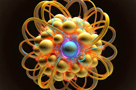 Volumetric Spherical Model Atom Orbit With Bright Luminous Proton Core
