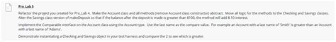 solved the sample program accounts class public abstract