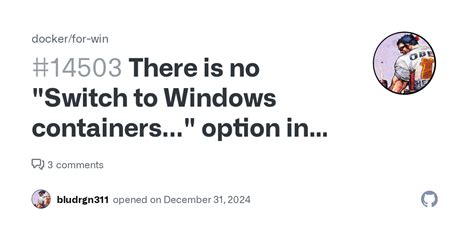 There Is No Switch To Windows Containers Option In The Menu On