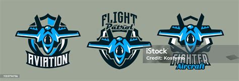 화려한 S 배지 군사 전투기의 상징의 집합입니다 항공기 항공 순찰 항공 하늘 수비수 방패 레터링 벡터 일러스트 전투기에 대한