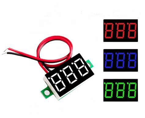 0 36 Red Blue Digital Led Mini Display Module Dc2 5v 32v Dc0 100v Voltmeter Voltage Metre