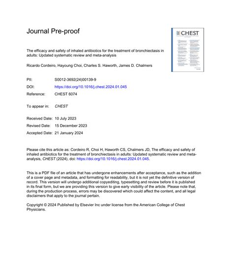 Pdf The Efficacy And Safety Of Inhaled Antibiotics For The Treatment