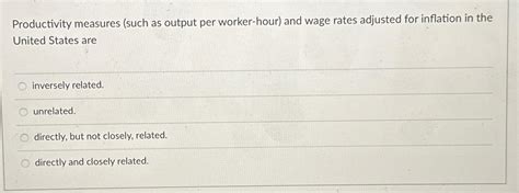 Solved Productivity Measures Such As Output Per Chegg Com