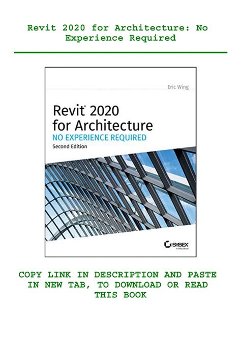 Read Revit 2020 For Architecture No Experience Required Pdf