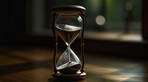 어두운 배경의 테이블에 앉아 있는 모래시계 투명 유리 모래시계 고화질 사진 사진 식기 배경 일러스트 및 사진 무료 다운로드 Pngtree