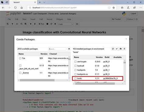 Error No Module Named Bcolz But Bcolz Is Already Installed Part Fast Ai