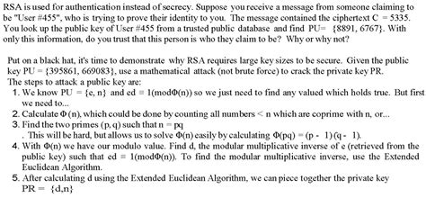 solved cryptography and network security rsa ﻿and square and