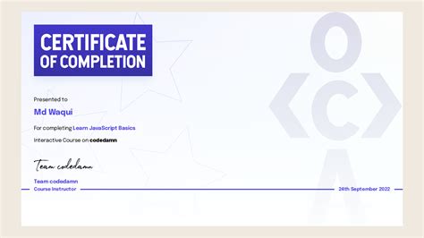 Md Waquis Certification For Learn Javascript Basics Codedamn
