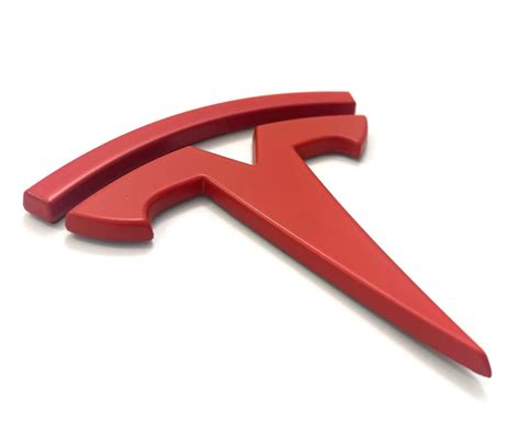 Premium ~matte Red~ 2012 2020 Model S Rear T Badge Emblem Replacement