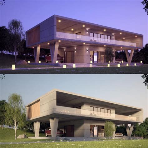 Sketchup Vray Rendering Design Villa Vrayrender 3dvisualization 3dmodeling