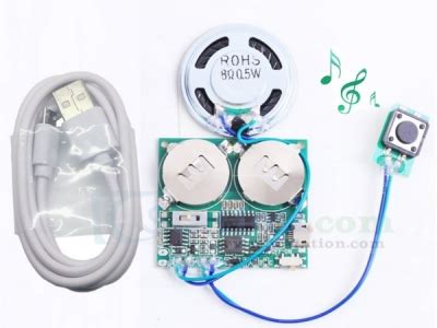 ICStation 8M Recordable Sound Module Push Button Activated DIY Music Greeting Cards