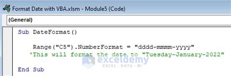 How To Format Date With VBA In Excel 4 Methods ExcelDemy