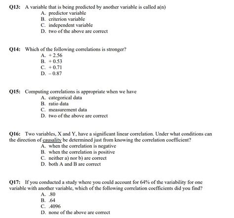 Solved Q13 A Variable That Is Being Predicted By Another