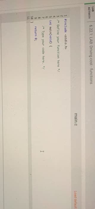 Solved 622 Lab Driving Cost Tunctions Write A Function