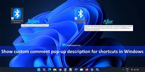 Show Custom Comment Popup Description For Shortcuts In Windows