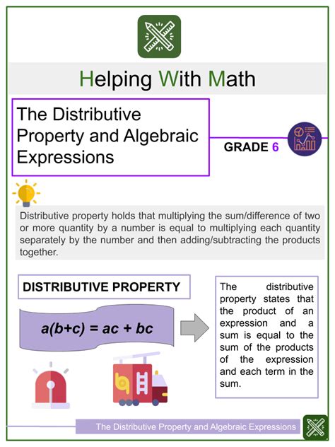 distributive property and algebraic expressions helping with math