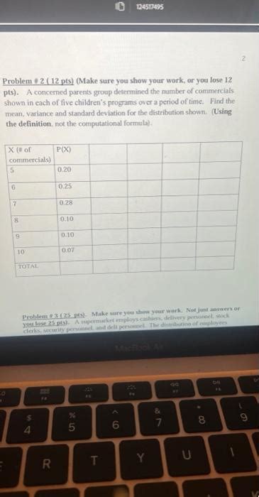 Solved Problem Pts Make Sure You Show Your Work Or Chegg Com