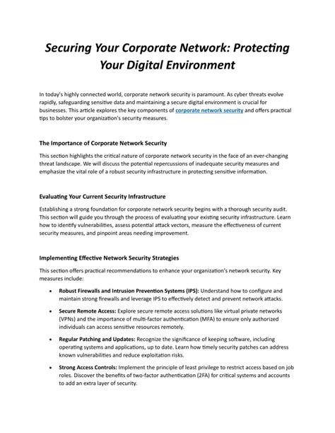 Ppt Securing Your Corporate Network Protecting Your Digital Environment Powerpoint