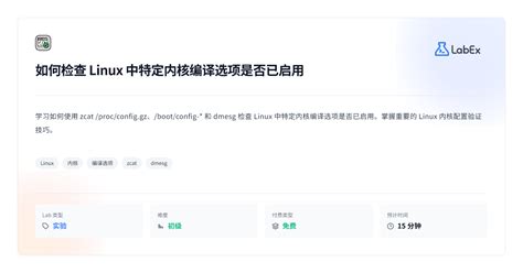 如何检查 Linux 中特定内核编译选项是否已启用 Labex 如何检查 Linux 中特定内核编译选项是否已启用 Labex