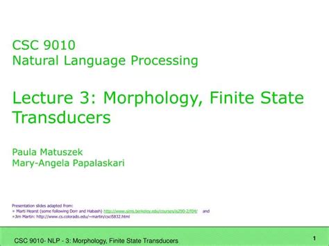 ppt csc 9010 natural language processing lecture 3 morphology