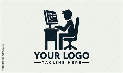 Tech Genius Vector Logo Man Coding Capture Attention With The Bold And