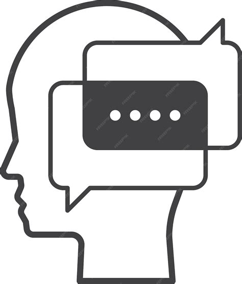 Premium Vector Human Head And Speech Box Illustration In Minimal Style