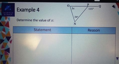 Solved Geometry Of Example 4 2d Objects Determine The Value Of X Algebra