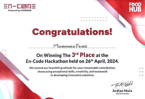 Mohammed Fayaz On Linkedin Hackathon Teamwork Grateful Foodhub 10 Comments