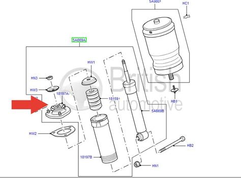 Rpf000010 Horní Uložení Zadního Tlumiče Range Rover 3 Land Rover