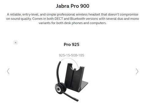 Jabra Pro Dual Connectivity GhZ Wireless Headsets For PC Deskphone And Smartphone