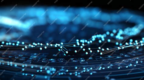 Premium Ai Image Blueglowing Network Paths On A Hightech Circuit