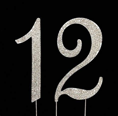 Large 12th Birthday Number Cake Topper With Sparkling Rhinestone