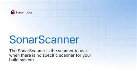 Sonarscanner Sonar Documentation