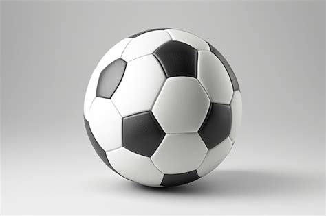 회색 배경에 있는 축구공 Generative Ai 프리미엄 사진