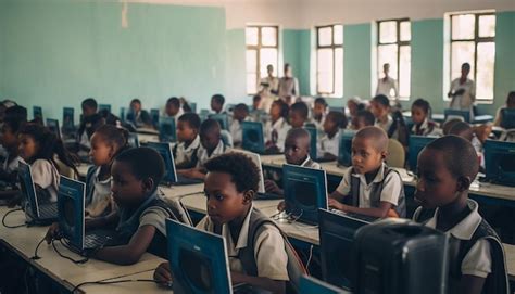 Premium Photo A Photo Of A Technologyequipped Classroom In An