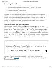 Inverse Functions: Definition, Conditions, and Graphs | Calculus | Course Hero