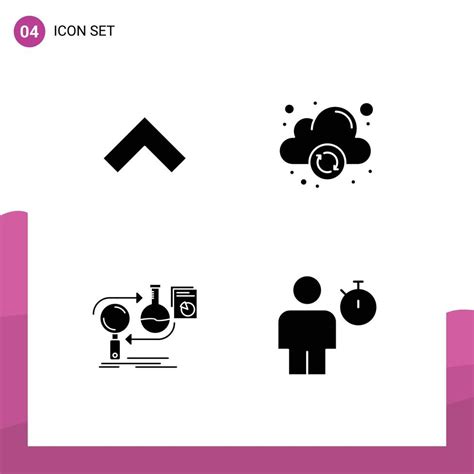 Editable Vector Line Pack Of Simple Solid Glyphs Of Arrow Development Cloud Analysis Avatar