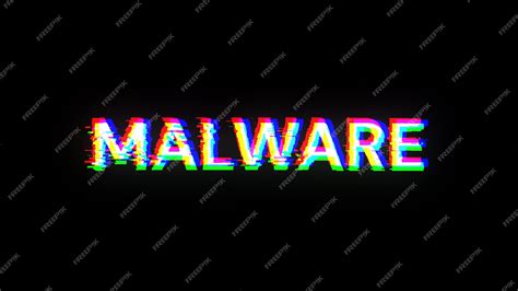 Premium Photo 3d Rendering Malware Text With Screen Effects Of Technological Glitches
