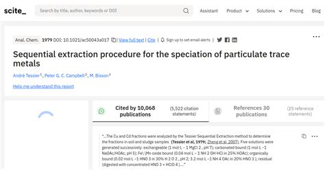 Sequential Extraction Procedure For The Speciation Of Particulate Trace