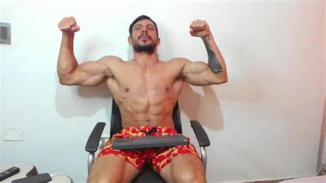 Muscle Man Showing His Big Biceps