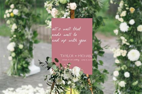 Classy Wedding Welcome Sign Taylor Swift Wedding Welcome Sign