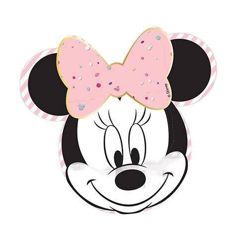 Disney Face Minnie Mouse Disposable Plates Pack Of 4 Blackpinkwhite