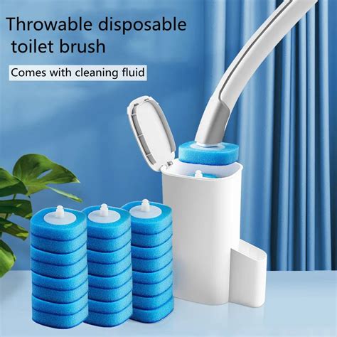 긴 손잡이가 있는 일회용 화장실 브러시 클리너 교체 가능한 브러시 헤드 화장실 액세서리 Aliexpress