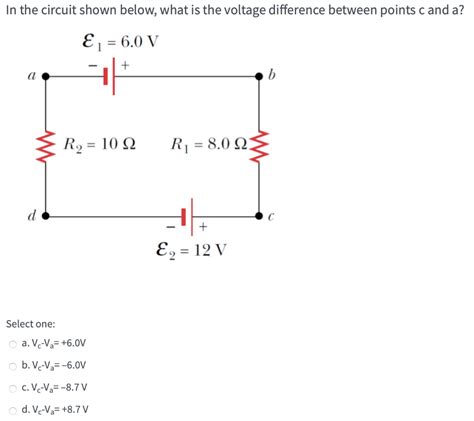 Solved In The Circuit Shown Below What Is The Voltage Chegg Com