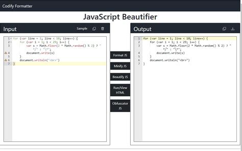 Javascript Formatter