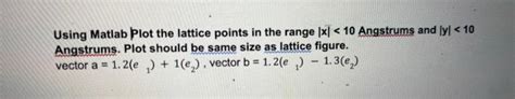 Solved Using Matlab Plot The Lattice Points In The Range