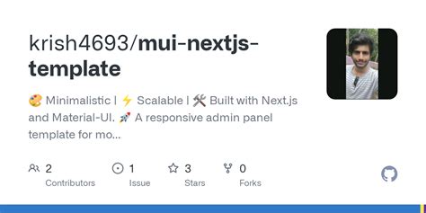 Github Krish4693mui Nextjs Template 🎨 Minimalistic ⚡ Scalable 🛠️ Built With Nextjs And