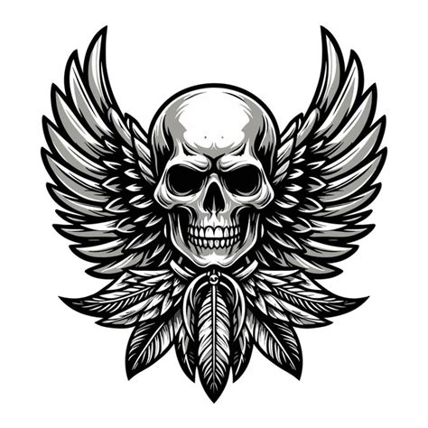 Premium Vector Skull Wings Vector Illustration Winged Skull Badge