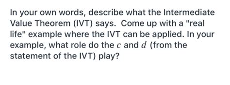 Solved Just Wanted An Example Suits IVT And How This Ex Chegg Com